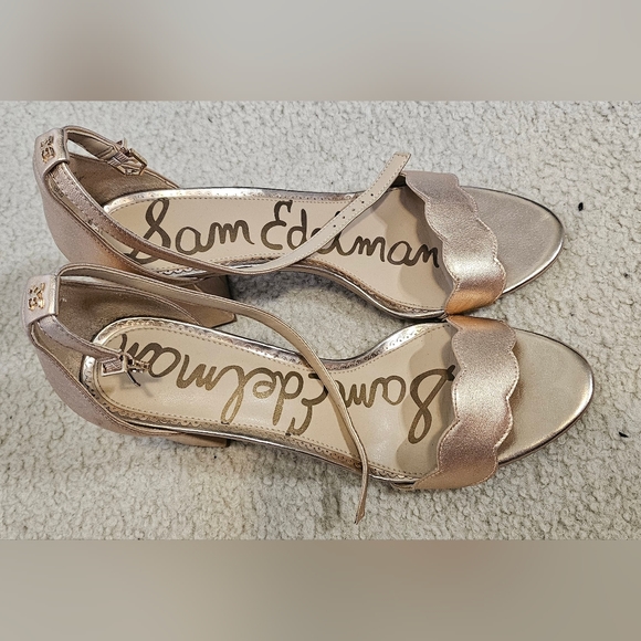 Sam Edelman | Shoes | Sam Edelman Block Heel Sandal Rose Gold Size 1 ...